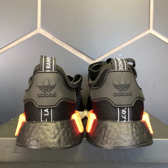 adidas | Shoes | Adidas Nmd R J Black Solar Orange Running Ms | Poshmark